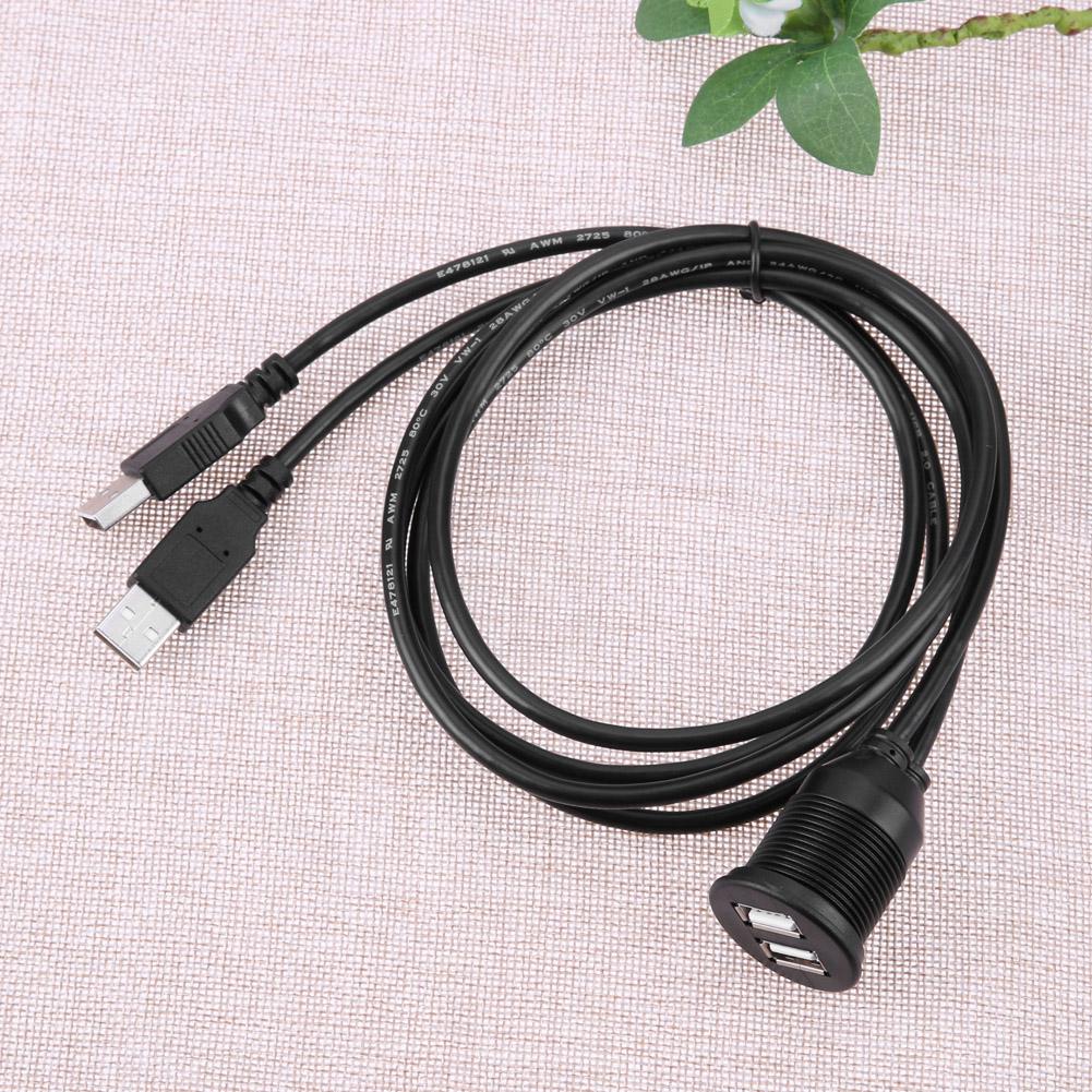 150/5000 1m Dual USB Socket Extension Cable Car Van Dashboard Built-in ...
