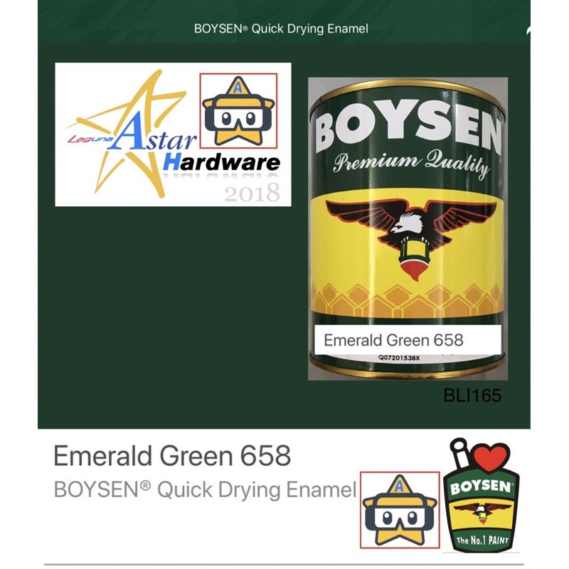 ☜BOYSEN B658 QDE Emerald Green 1L | Shopee Philippines
