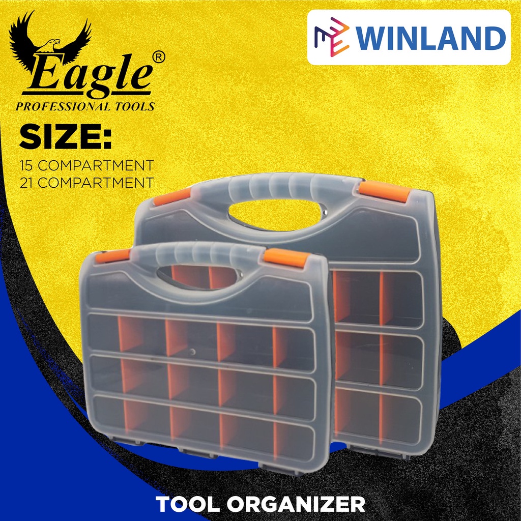 Eagle Tools by Winland Tool Box / Tool Organizer Orange/Black | Shopee Philippines