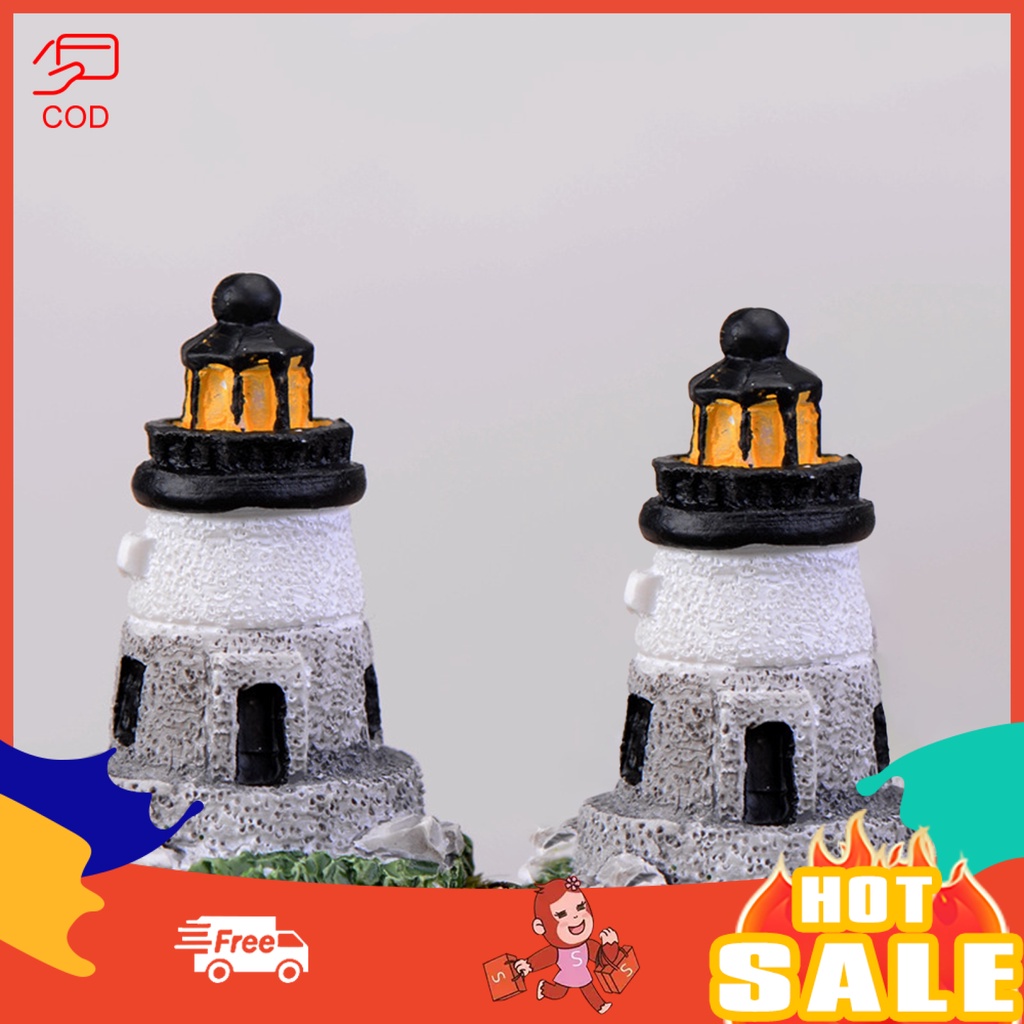 TS Realistic Lighthouse Miniature Visual Delicate Resin Vivid Tiny ...