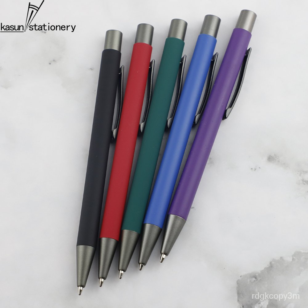 Promotional Click Pen Rubber Finish Soft Touch Metal Ball Pen Metallic ...