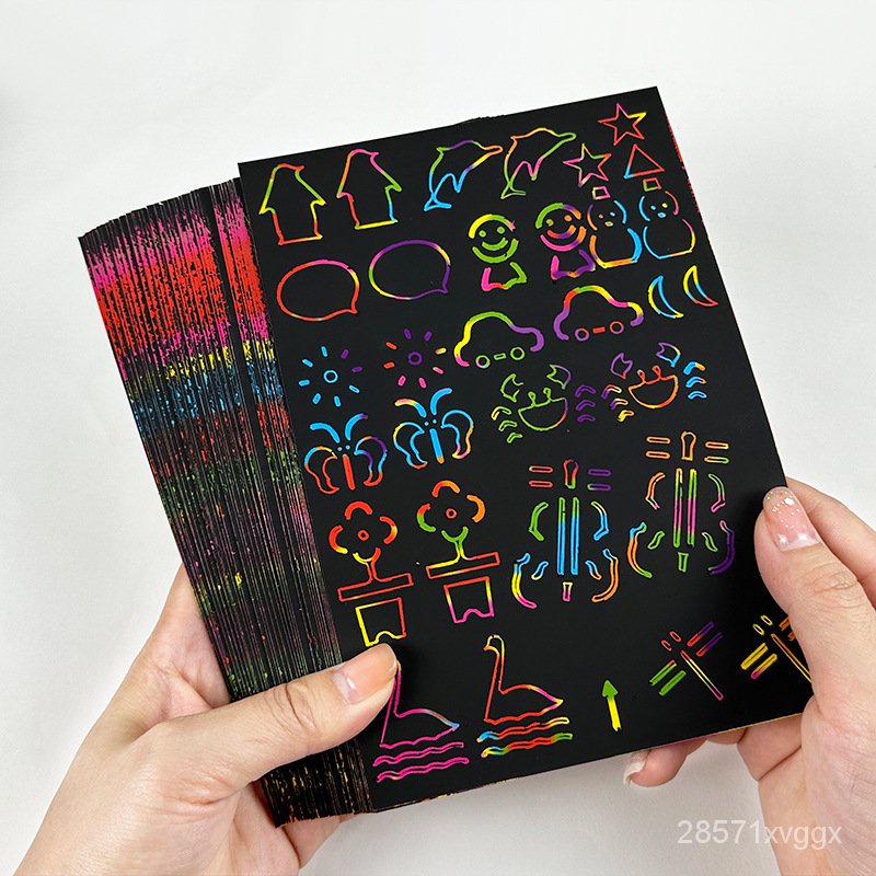 Custom Scratch Art Rainbow Paper Sheets Colorful Magic Papers Black ...