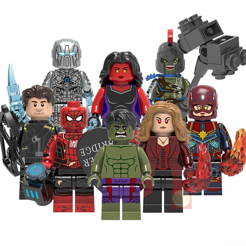 X0244 Building Blocks Hawkeye Red She-Hulk Spider Man Captain Scarlet ...