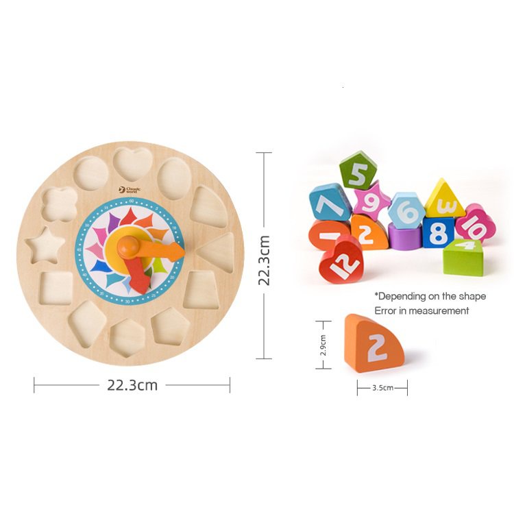 Classic World Wooden Educational Montessori Toys Shape Sorter Math Game ...