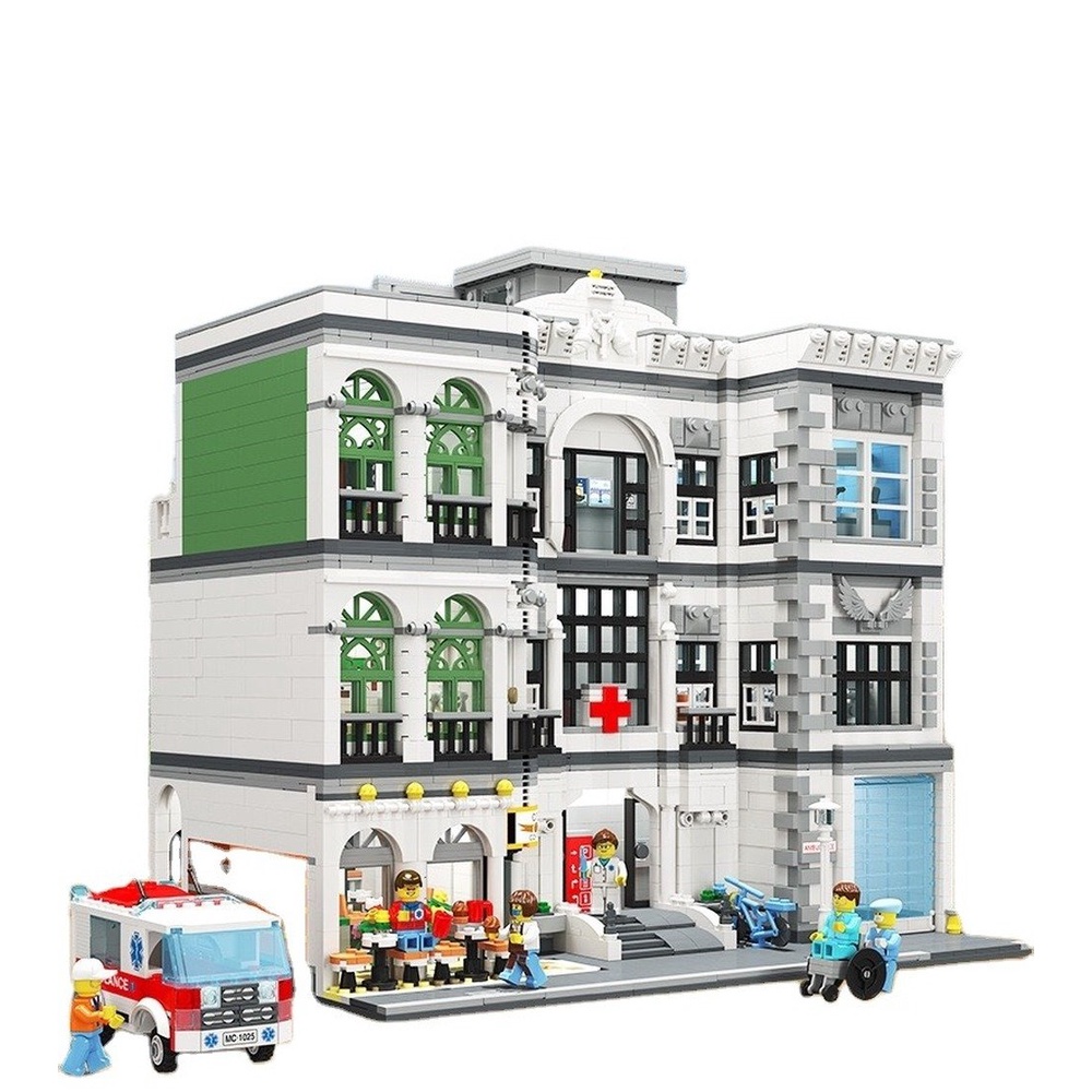 4953Pcs Creator Expert Street view Hospital Model Ideas Modular ...