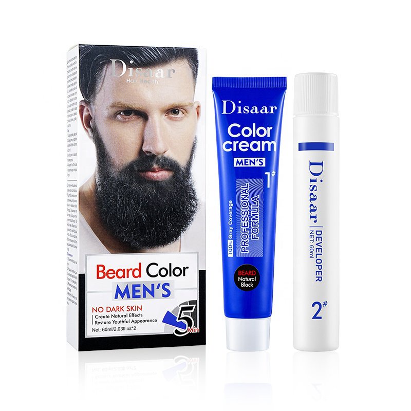 Disaar Moustache Hair Dye Black Color Cream Professional Beard Hair Dye ...
