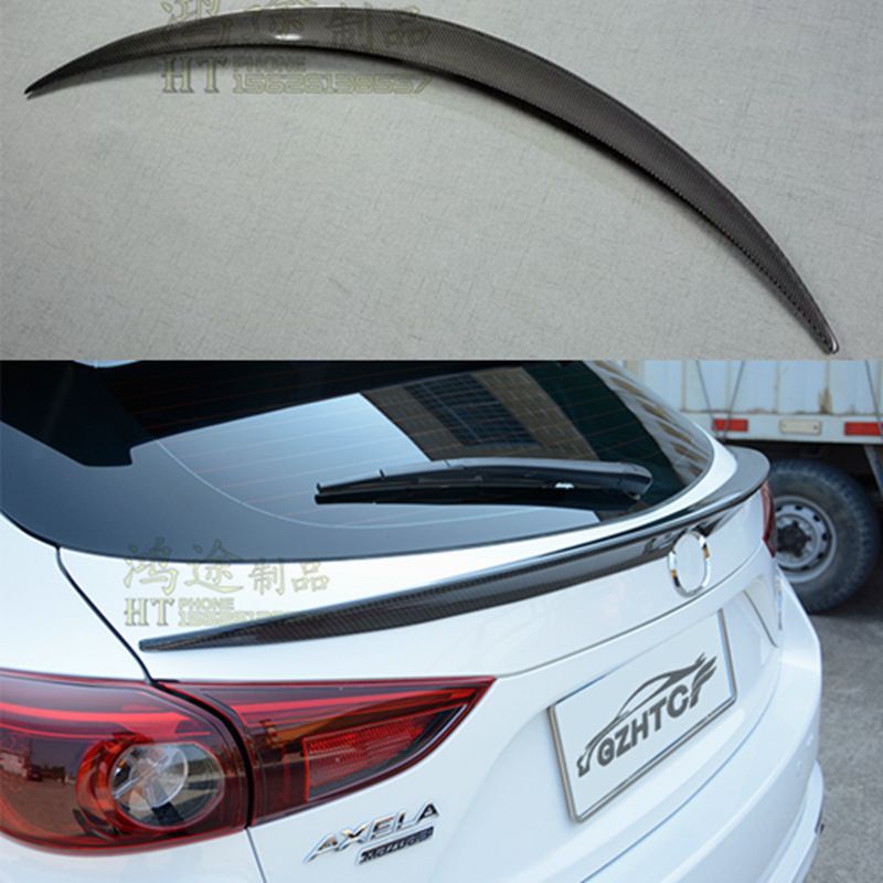FOR Mazda 3 Hatchback Real Carbon Fiber / FRP CAR Spoiler rear window ...