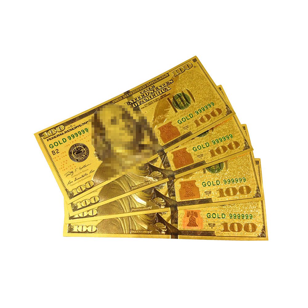 Custom dollar commemorative banknote coin gold foil 24k gold foil ...
