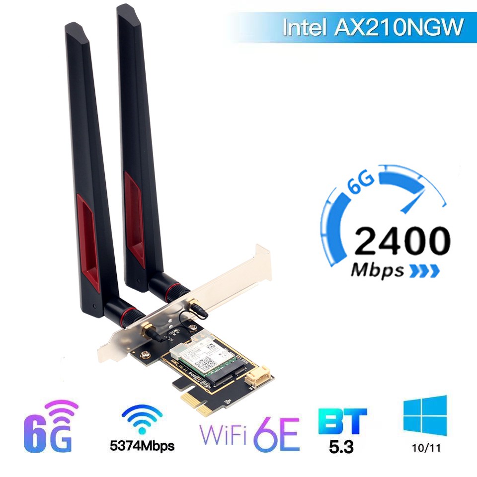Tri band Intel AX210 AX200 8265AC AX210 wireless Wi Fi 6E 802.11AX 5374M desktop wireless ...
