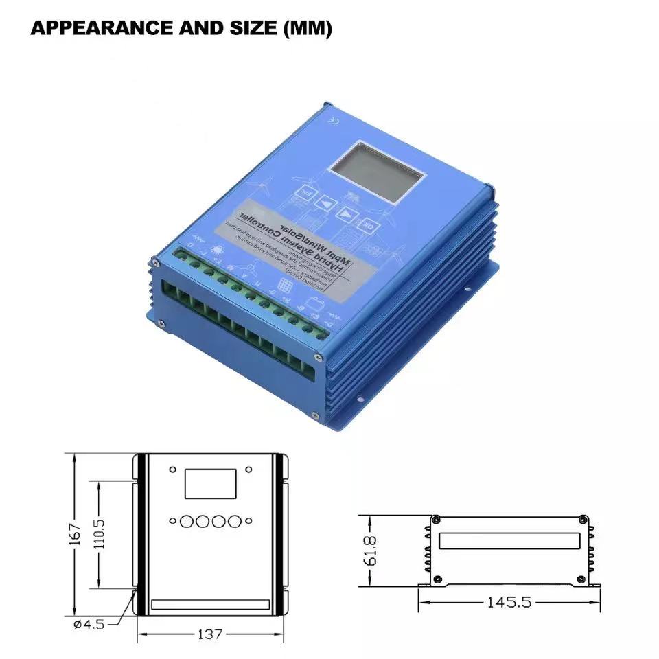 Wind Hybrid System Mppt Charge Controller Solar Controller 2000w Wind 5122