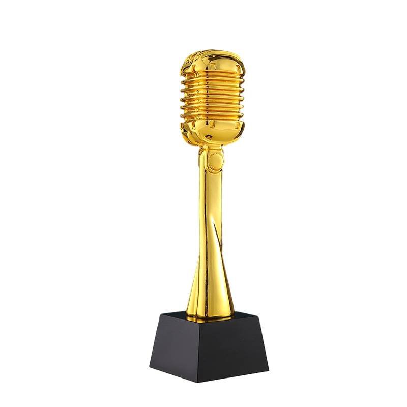 Music Customized Artwork New design crystal Metal Microphone Trophy for ...