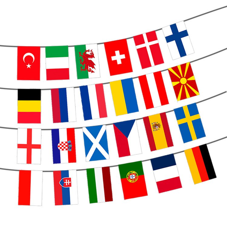 Europe Countries Euro Cup Country Flag Football Event Garlands Bunting ...