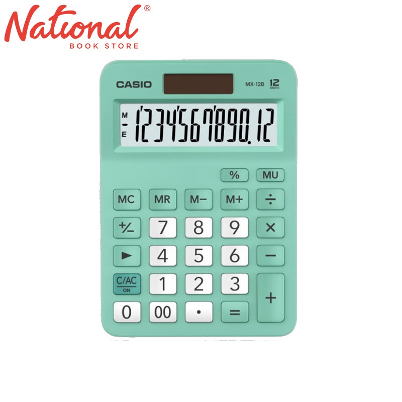 Casio Desktop Calculator Mx12B Green Mt Dual Power - School - Office ...