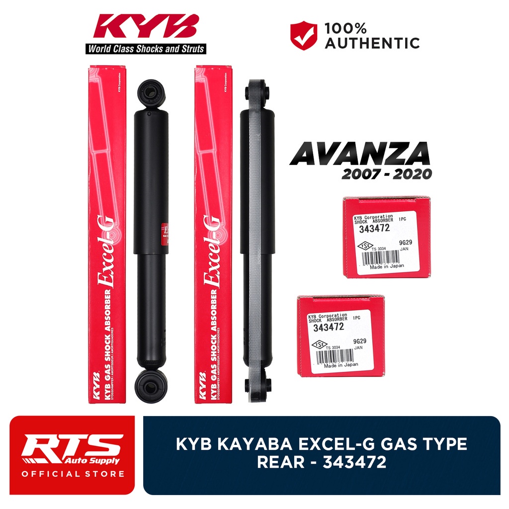 KYB Kayaba Rear Shock Absorber for Toyota Avanza 2007-2020 2pcs Excel-G (343472) | Shopee ...
