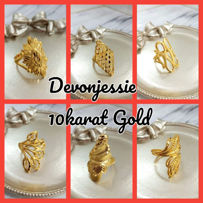 10k Pure Gold Donya rings or Big Rings for Ladies ( Adjustable ...