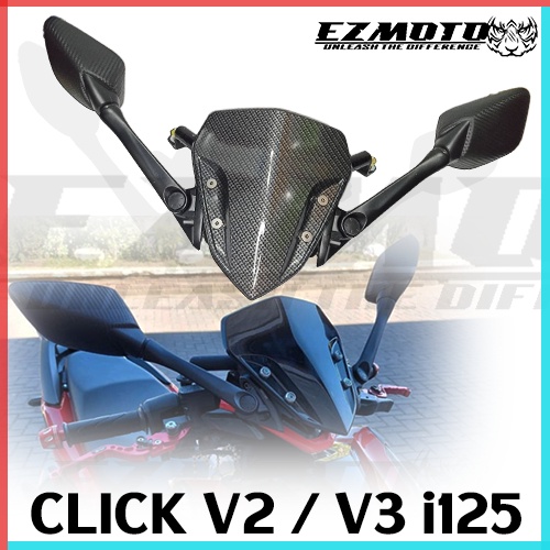 Honda CLICK V2/V3 125i R25 SIDE MIRROR WITH VISOR SET (w/SideMirror ...