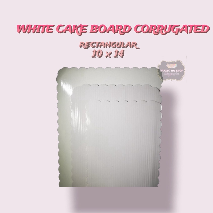 10X14 CAKE BOARD WHITE RECTANGLE CORRUGATED (10pcs) | Shopee Philippines