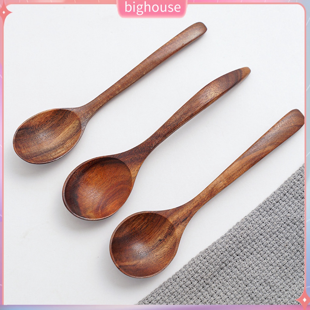 (BH) Spoons Nonstick Stain-free Wooden Practical Spatula Spoon for ...