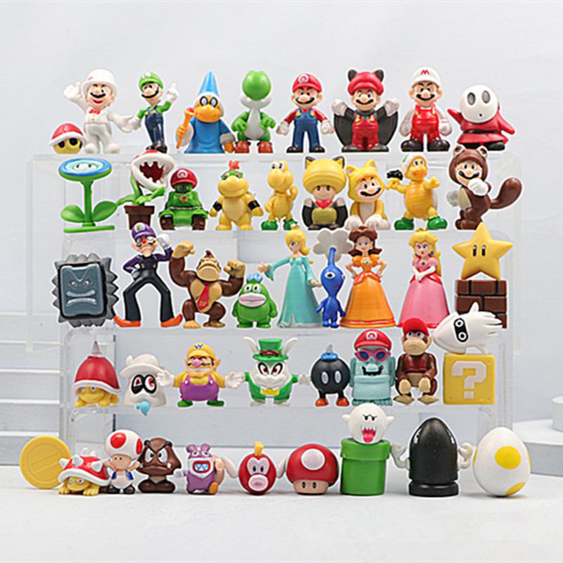 12Pcs/lot 3-5cm Super Mario Bros PVC Action Figure Toys Dolls Model Set ...