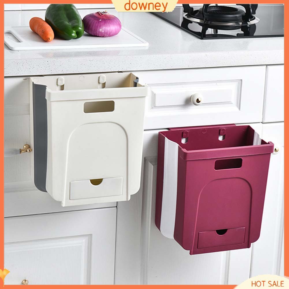 Kitchen Drawer Hanging Collapsible Garbage Waste Bin Storage Cabinet ...
