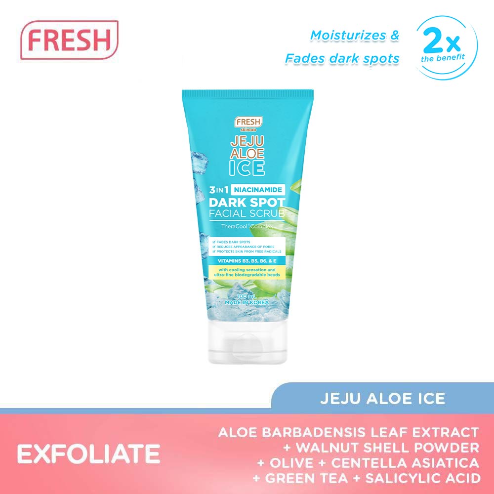 ☫Fresh Skinlab Jeju Aloe Ice 99% Pure Niacinamide Facial Scrub (100ml ...