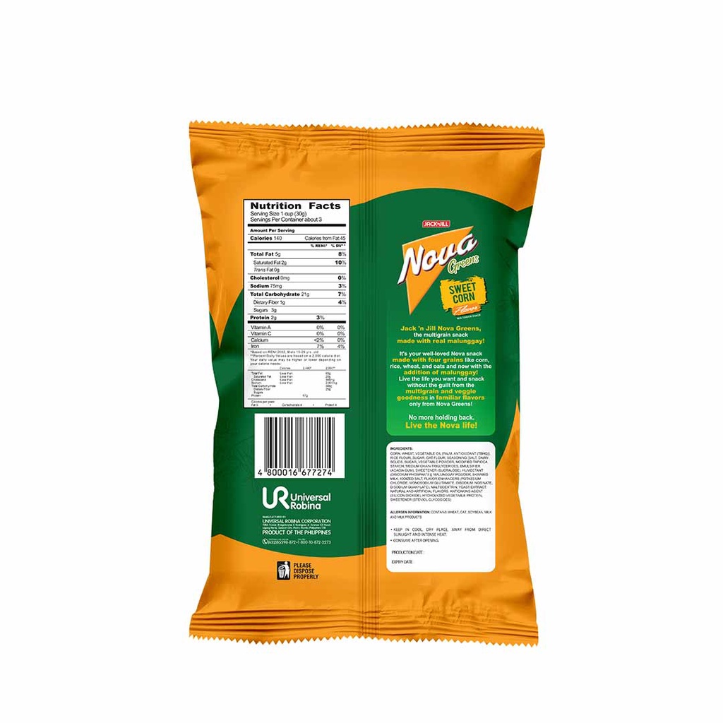 Nova Greens Sweet Corn 78g | Shopee Philippines