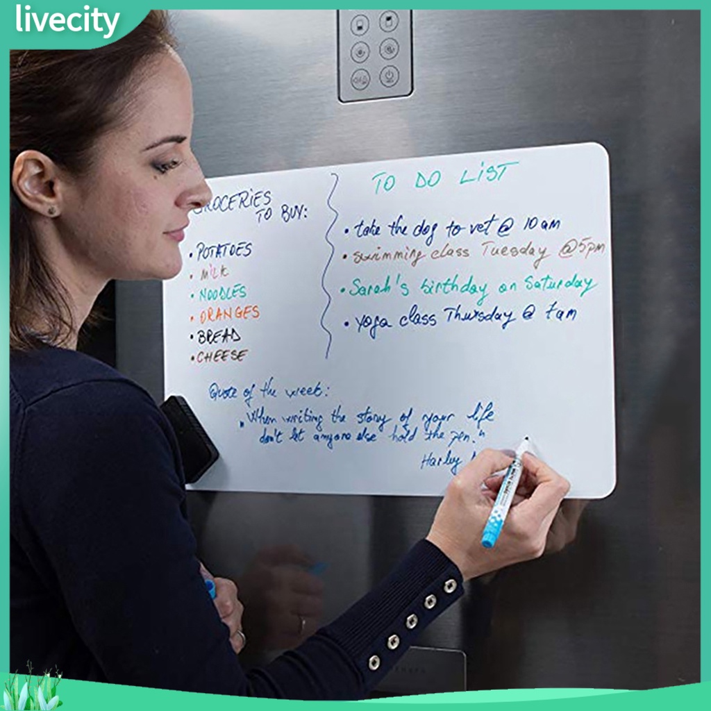 {livecity} A5 Dry Wipe Magnetic Fridge Whiteboard Home Notice Memo ...