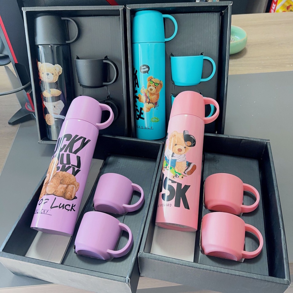 3 in 1 Portable cup business office cartoon three-piece water cup new ...