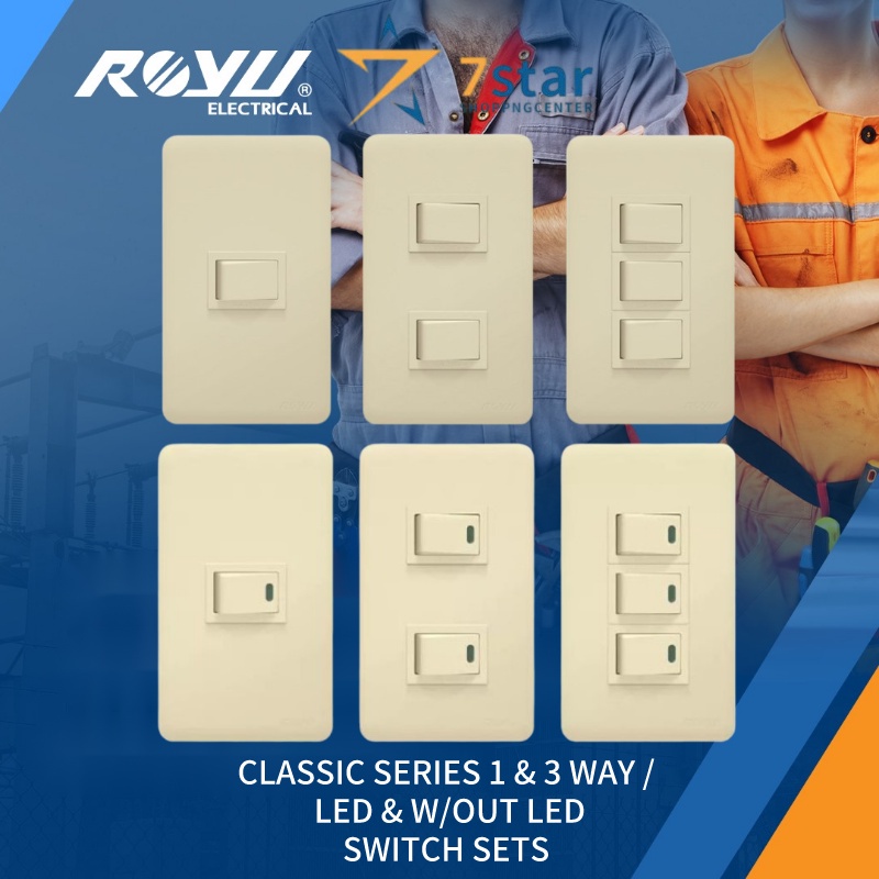 ROYU Classic Series Switch Set 1&3-Way Switch, With & W/out LED ...