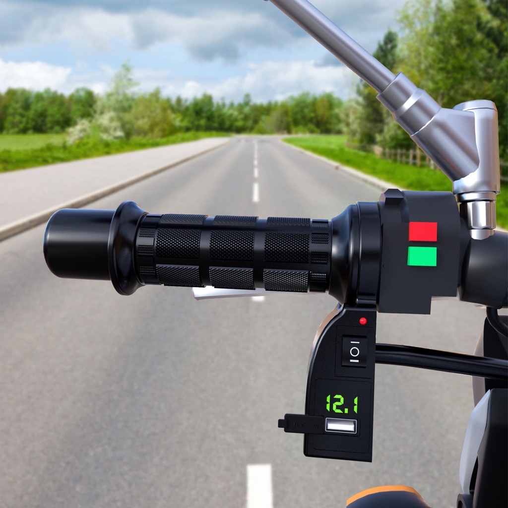 【new】 1 Pair Motorcycle Electric Heated Grips 12V ATV Handle Warmer ...