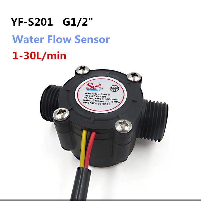 YF-S201 Turbine Flowmeter DC3.5~24V G1/2"1-30L/min Hall Water Sea ...