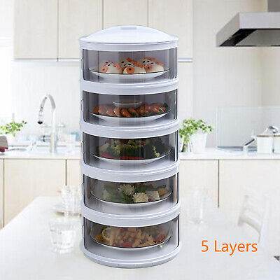 5-Layer Stackable Dustproof Round Food Cover Box Delicatessen Storage ...