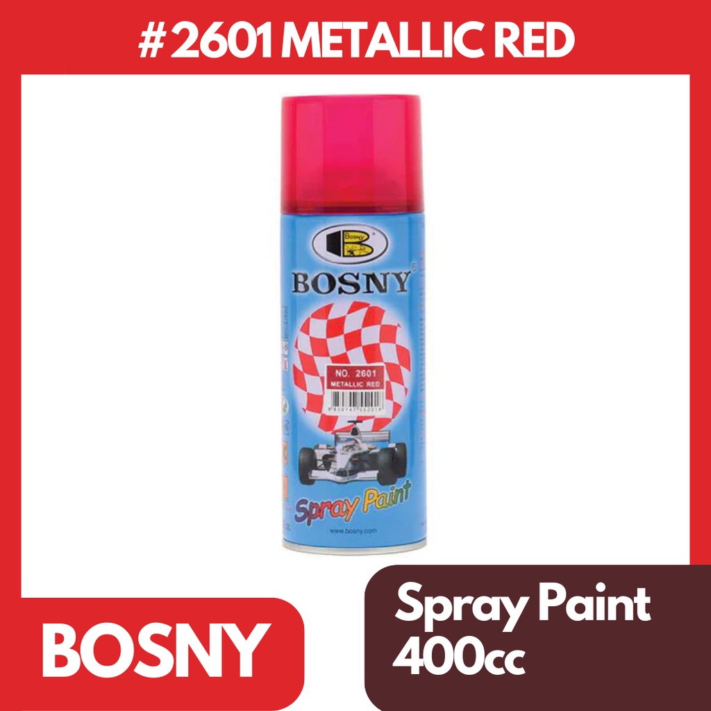 Bosny #2601 Metallic Red Original Acrylic Spray Paint 400cc | Shopee ...