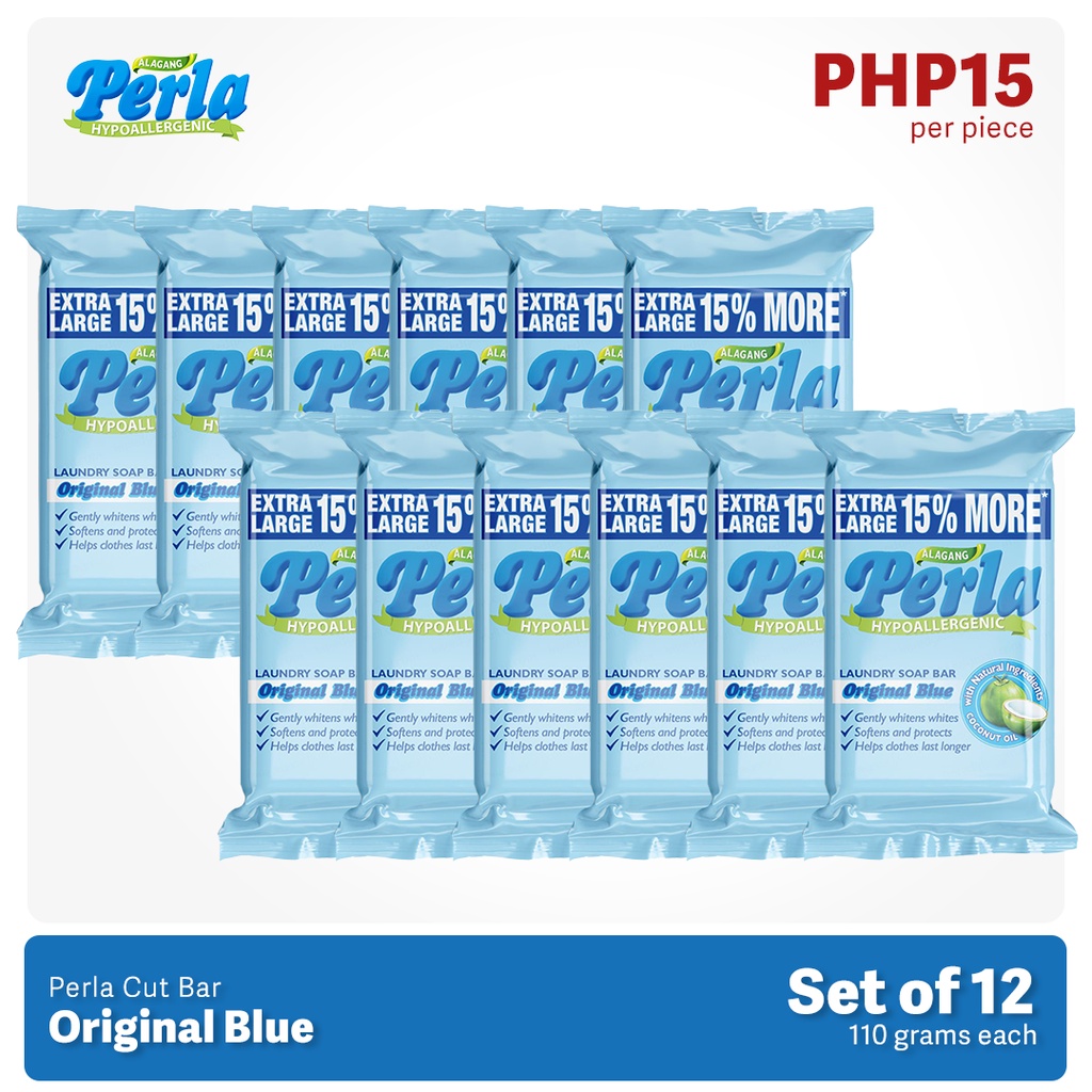 Perla Cut Laundry Bar 110g – Set of 12 Original Blue | Whitening ...