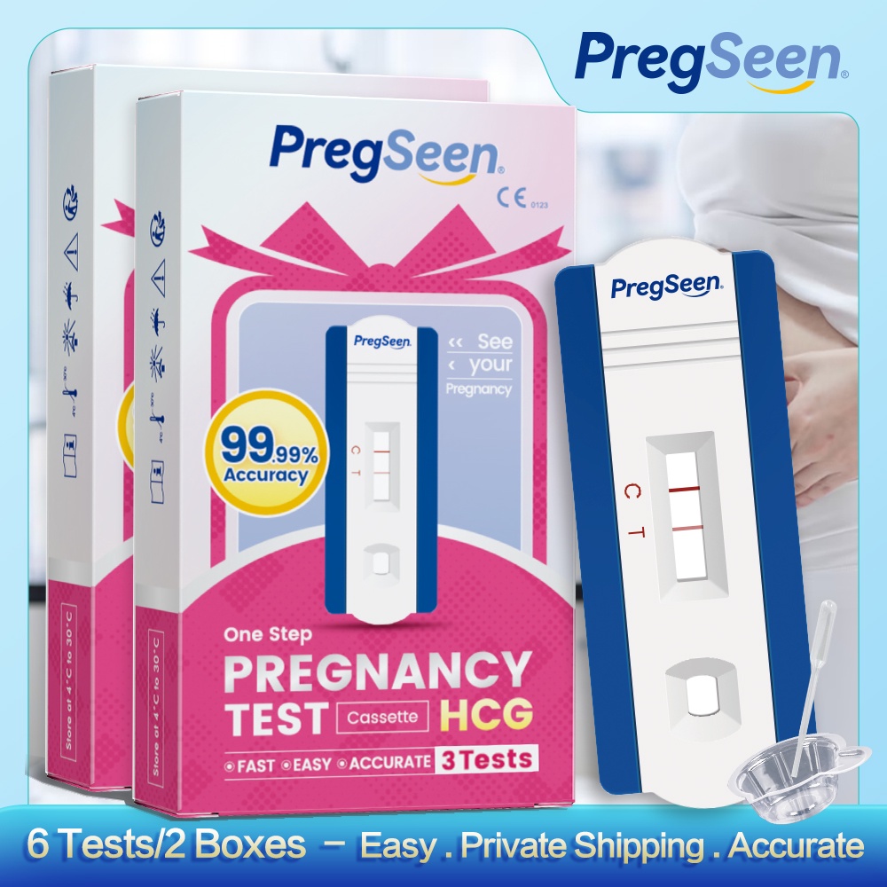 6Pcs PREGSEEN One Step HCG Pregnancy Test Kit High Accuracy > 99.99% ...
