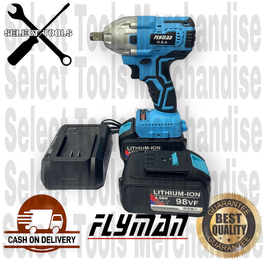 FLYMAN USA Cordless Impact Wrench 1/2 Drive 98Volts | Shopee Philippines