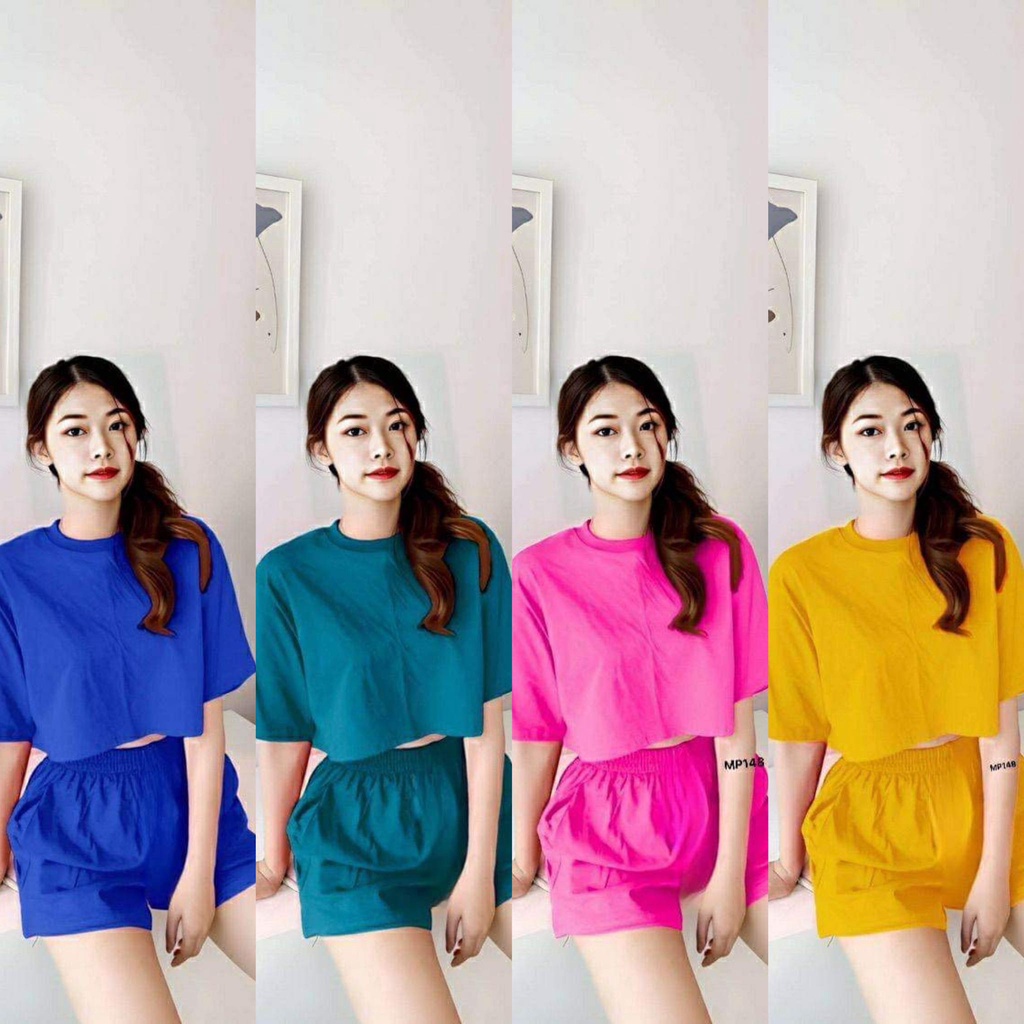 Kimih Terno in plain variation (Loose Crop-top with Short) | Shopee ...