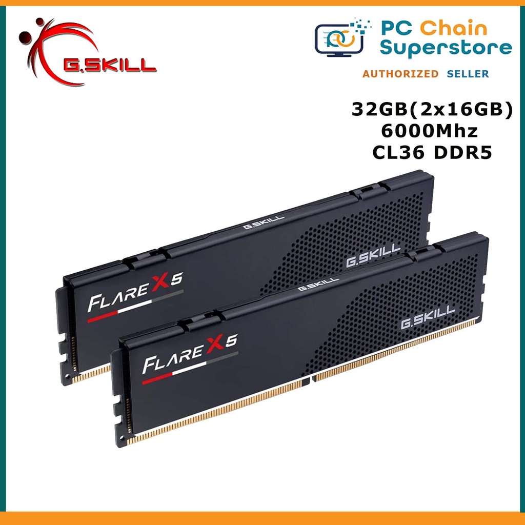 Gskill Flare X5 AMD EXPO 32GB (2x16GB) 6000Mhz CL36 DDR5 Gaming RAM ...