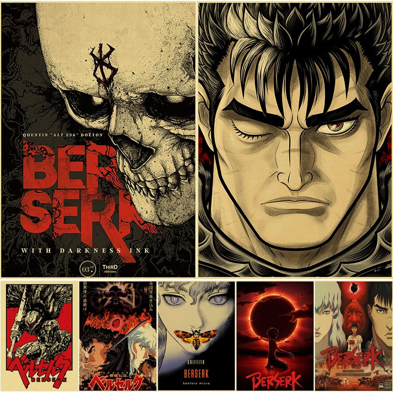 Retro Anime Berserk Posters Manga Griffith Guts Kraft Paper Prints ...