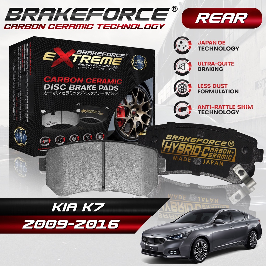 Brakeforce Extreme Carbon Ceramic Rear Brake Pads for Kia K7 2009 Up To ...