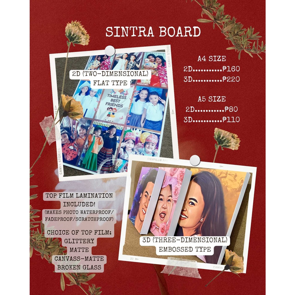 ☃┋2D/3D Sintra Board Photo Printing A4 size (Birth Details/Half-faced ...