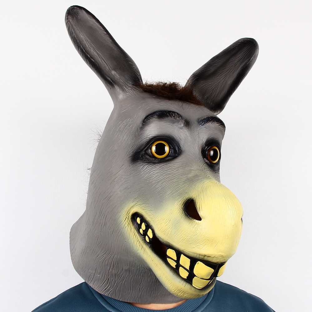 §≌ ek Donkey Mask Halloween Novelty Deluxe Costume Party Cosplay Latex ...