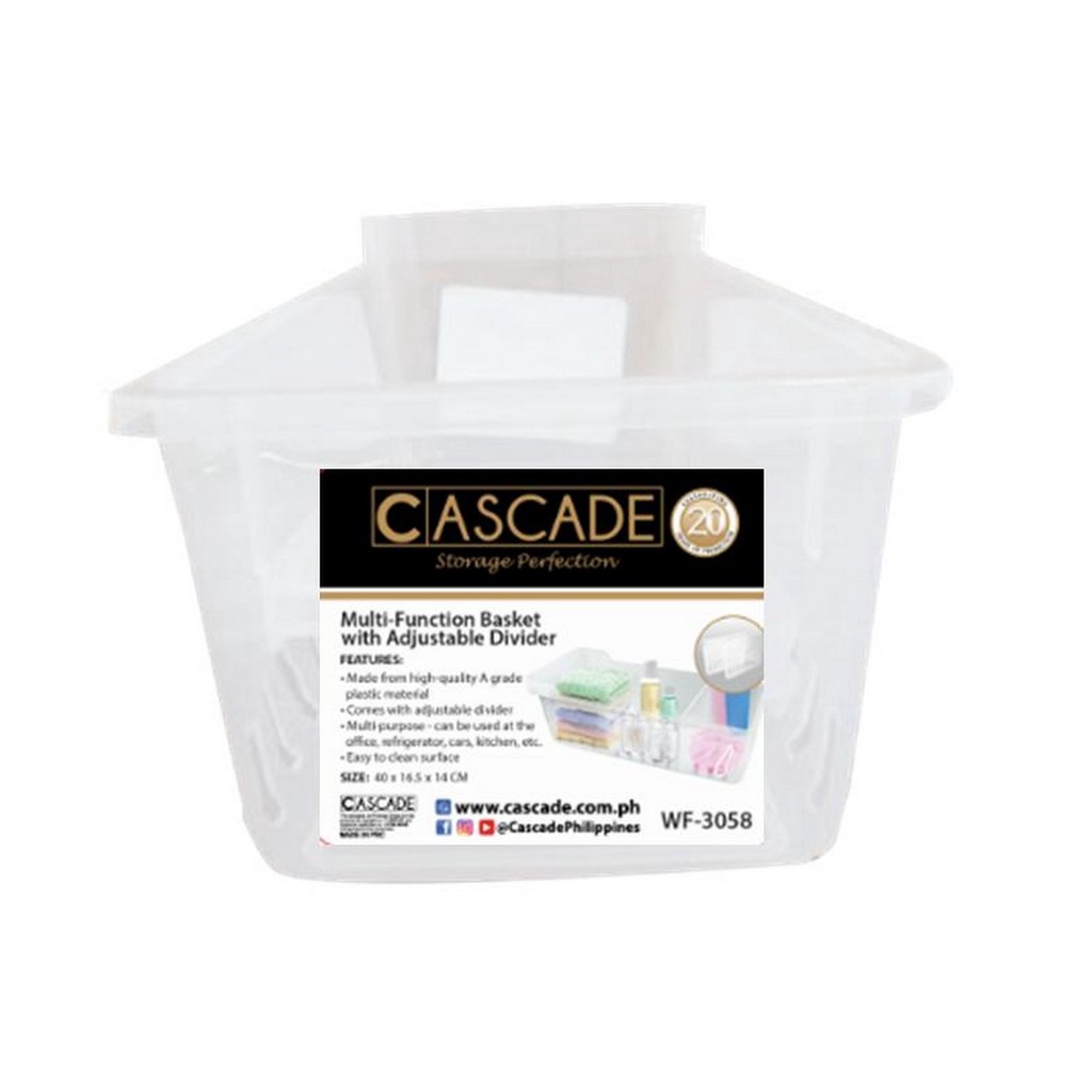 Cascade WF-3058 Multi-Function Basket With Adjustable Divider Clear | Shopee Philippines