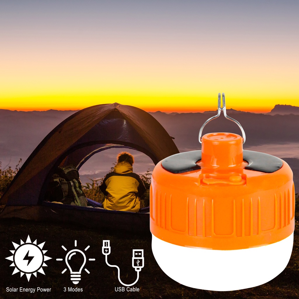 [1088]U-LITE by Winland Led Bulb Solar and USB Charging 20W Daylight ...