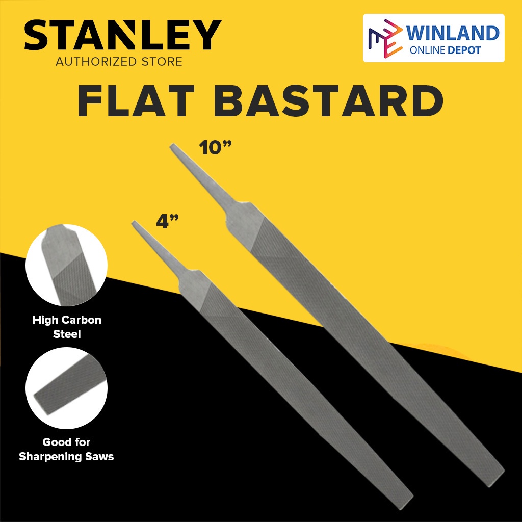 Stanley by Winland 4-10inch /100-250mm Flat Bastard Carded High Carbon ...