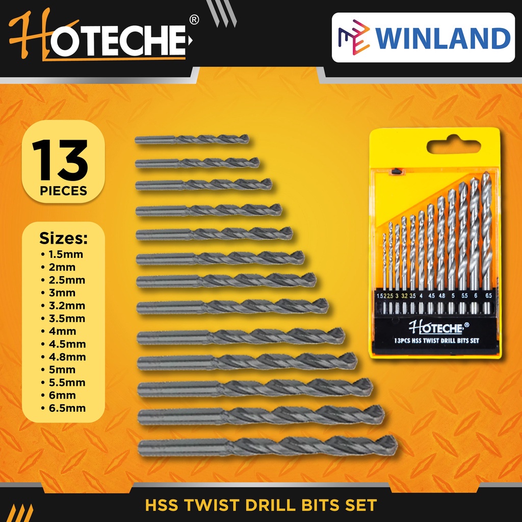Hoteche by Winland 13pcs HSS Twist Drill Bits Set 501001 | Shopee ...