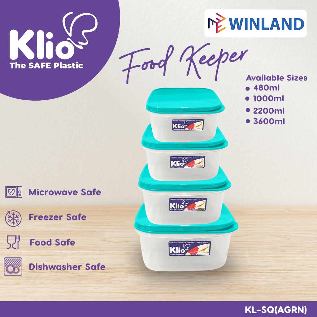 KLIO by Winland Square Stackable Food Keeper Square Container Storage ...