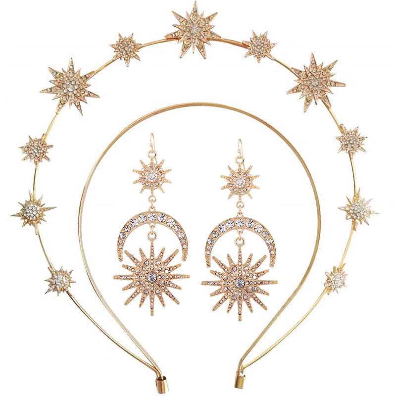 Halo Crown Stars Goddess Crown set Halo Headband Tiaras and Crowns for ...