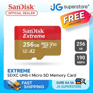 SanDisk Extreme Micro SD Card 256GB UHS-I SDXC Class 10, 190mb/s Read ...