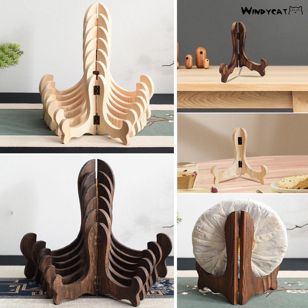 COD Display Rack Curved Design Handmade Foldable Wooden Easel Plate Tea ...